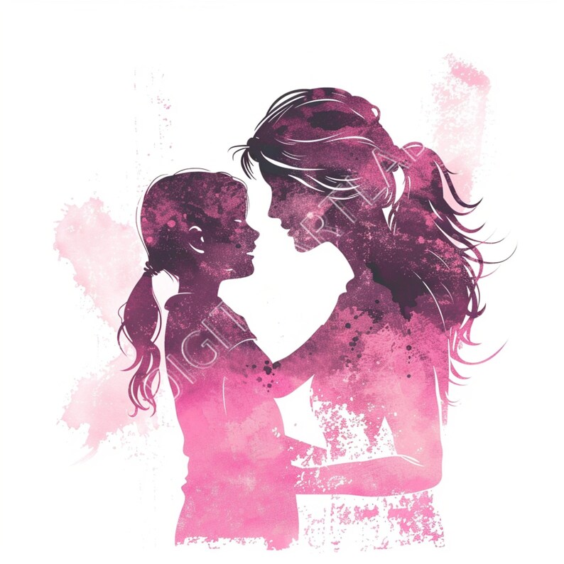 Mother and Daughter Clipart, Mother's Day Clipart, Printable Mothers ...