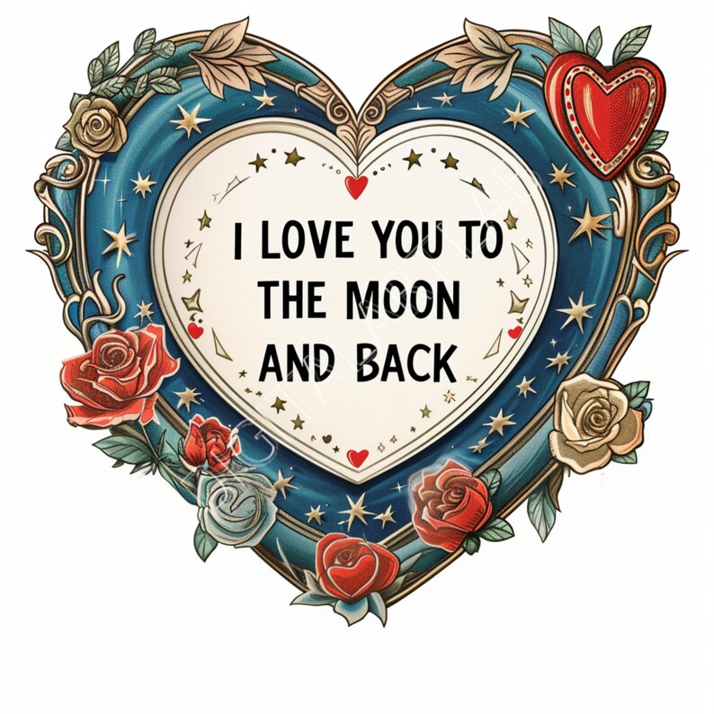 I Love You to the Moon and Back, Mother's Day Clipart, Valentine's Day ...