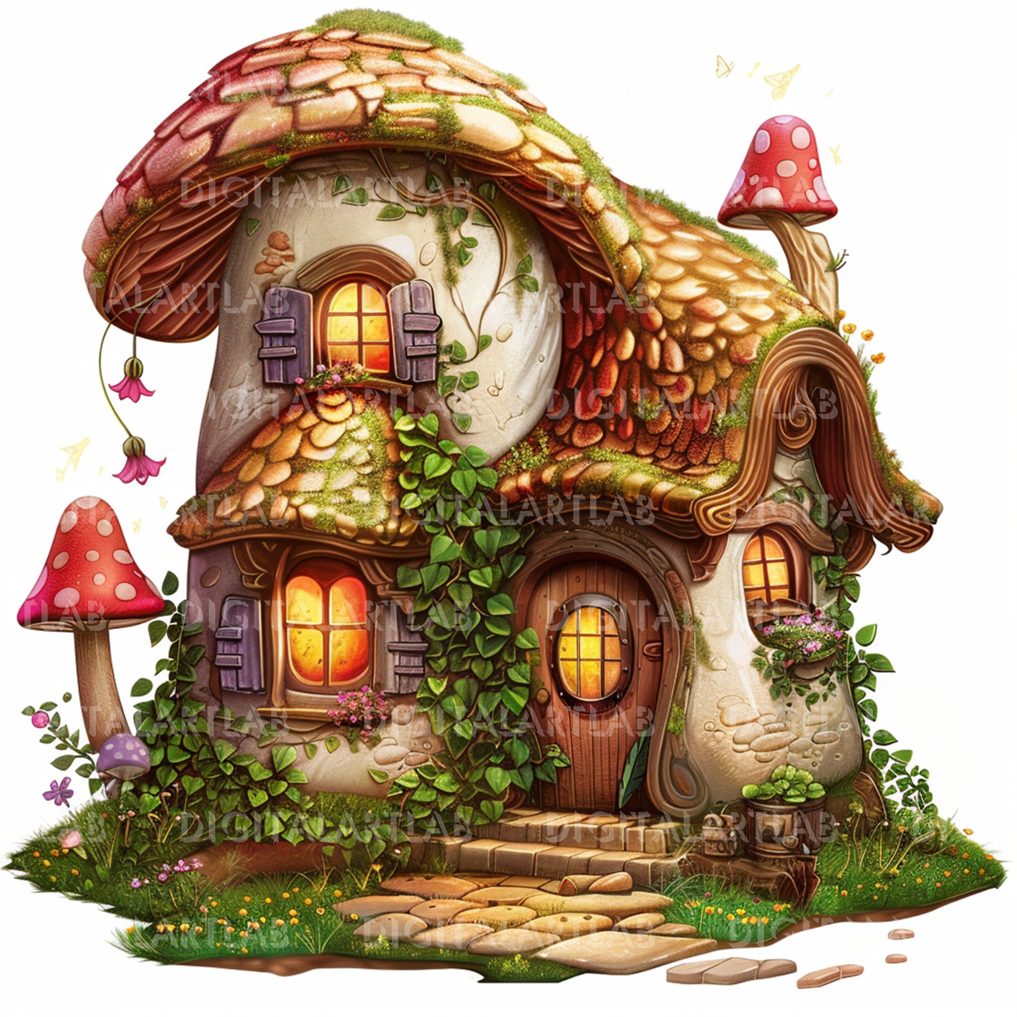 Fairy Houses Clipart, , Fairy Clipart, Digital Download, Digital ...