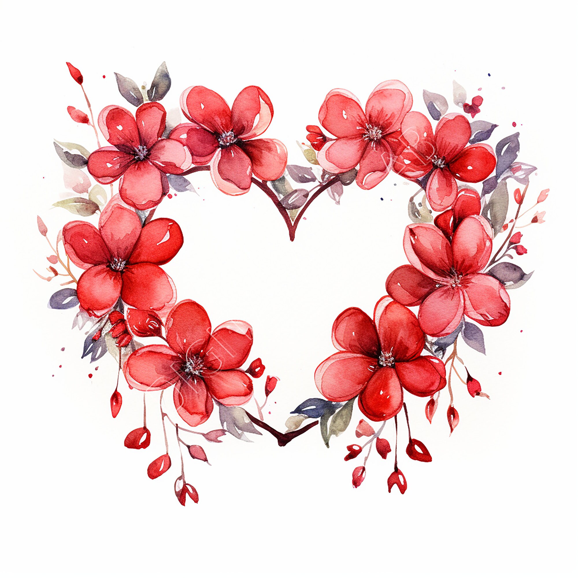 12 Watercolor Heart Clipart, Valentine's Day Clipart, Romantic Hearts ...