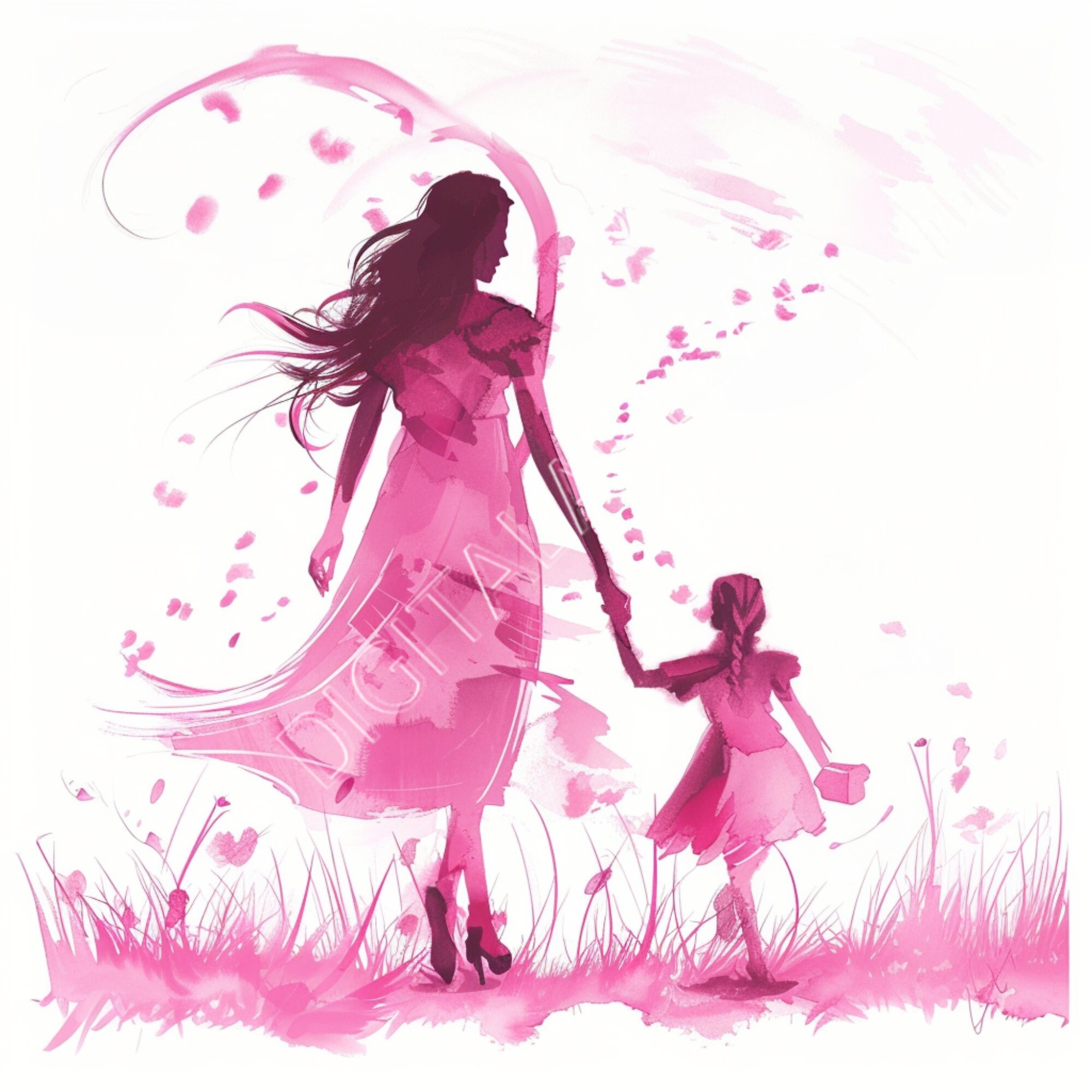 Mother and Daughter Clipart, Mother's Day Clipart, Printable Mothers ...