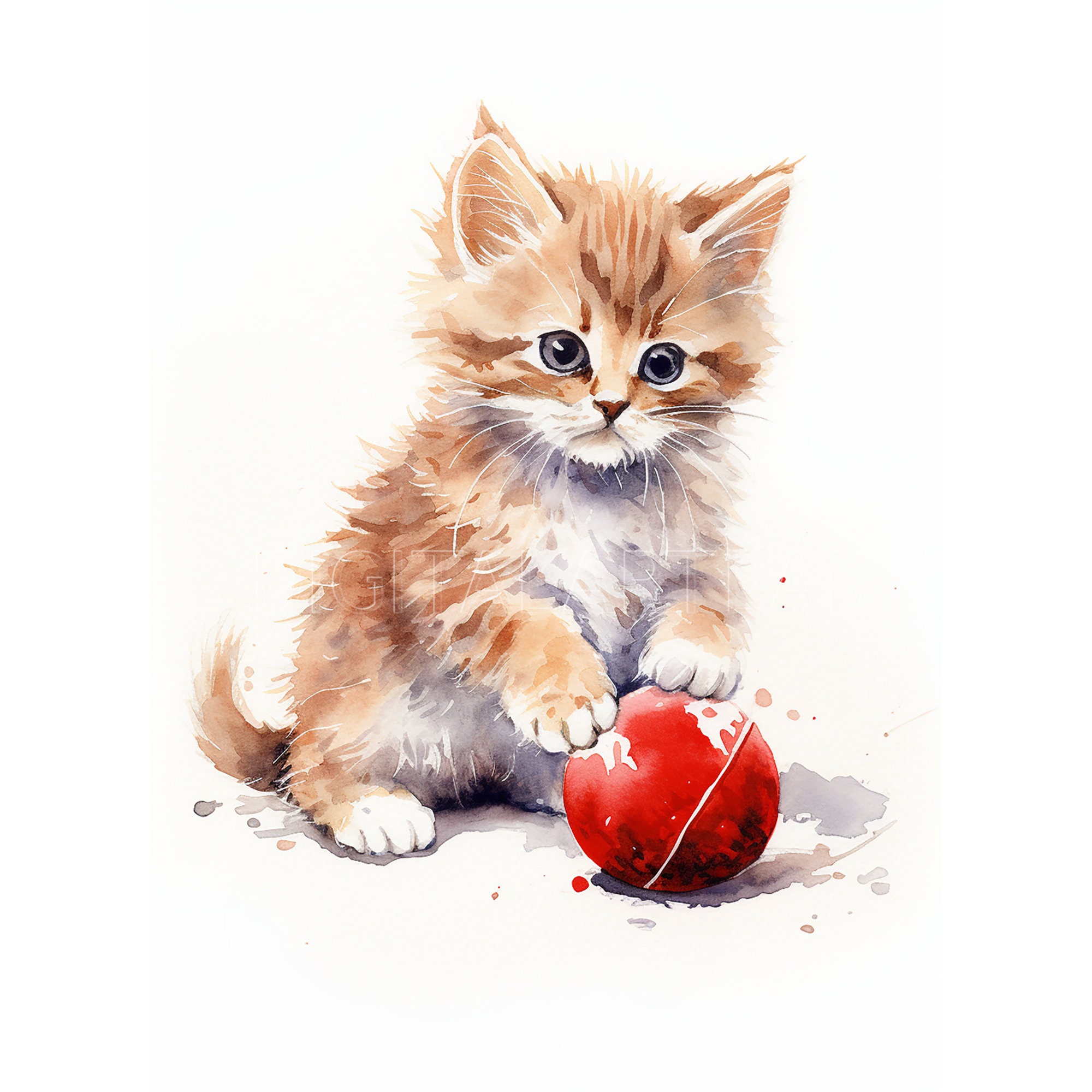 10 Cute Kitten Clipart, Lovely Cats, Animal Prints, Digital Clipart ...