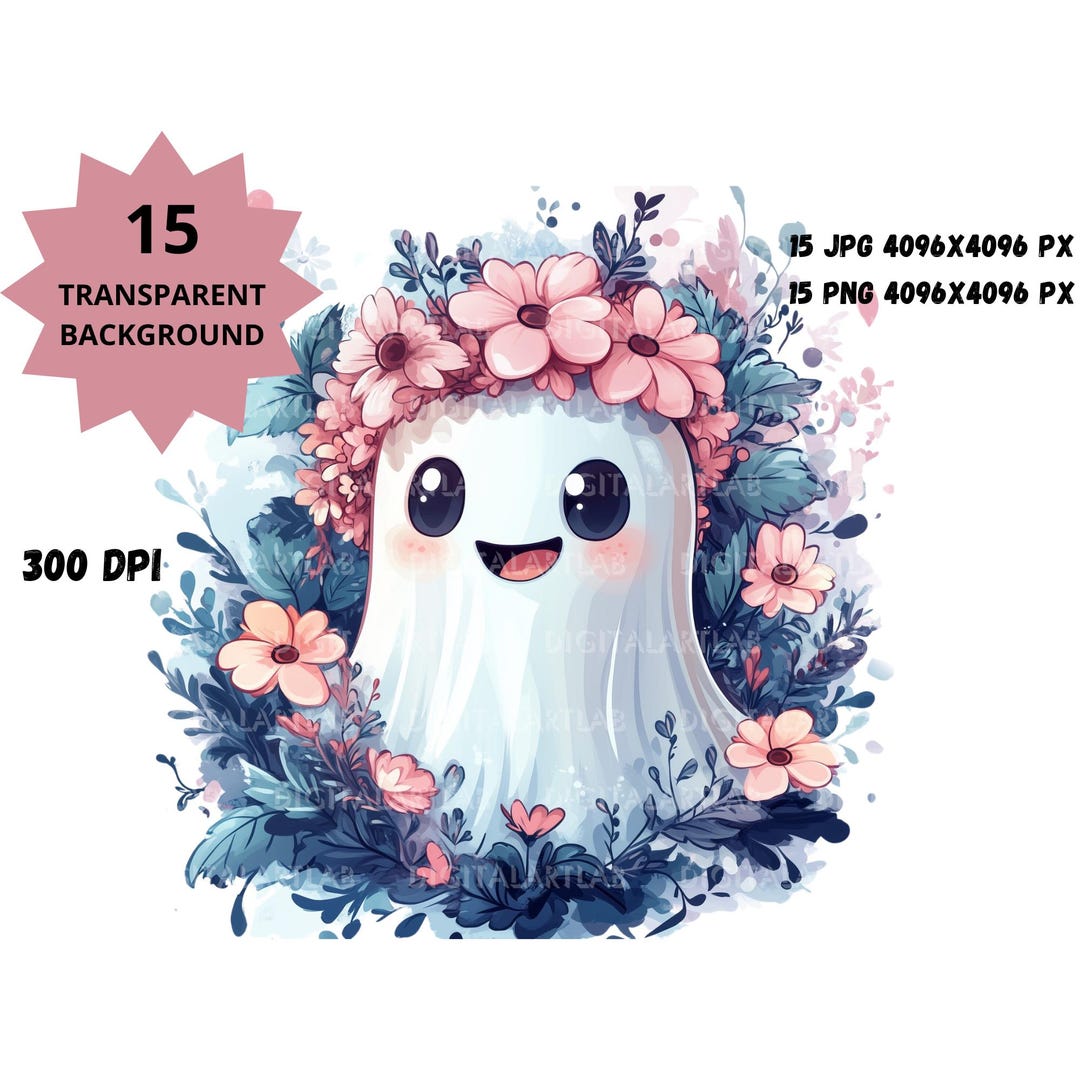 Cute Ghosts Clipart, Ghost Clipart, Halloween Ghost, Card Making, Junk ...