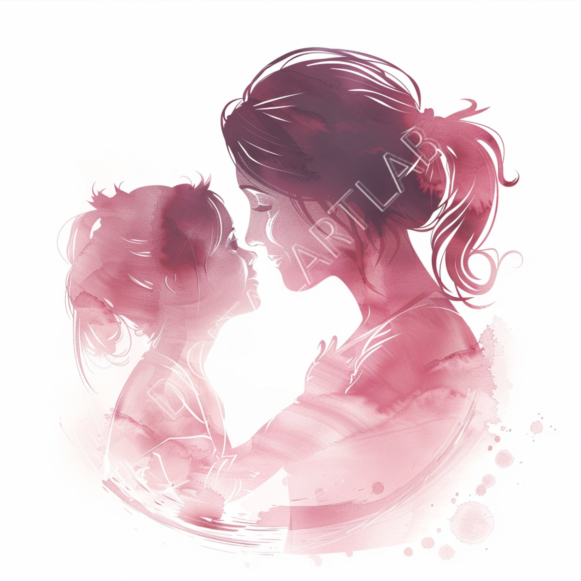Mother and Daughter Clipart, Mother's Day Clipart, Printable Mothers ...