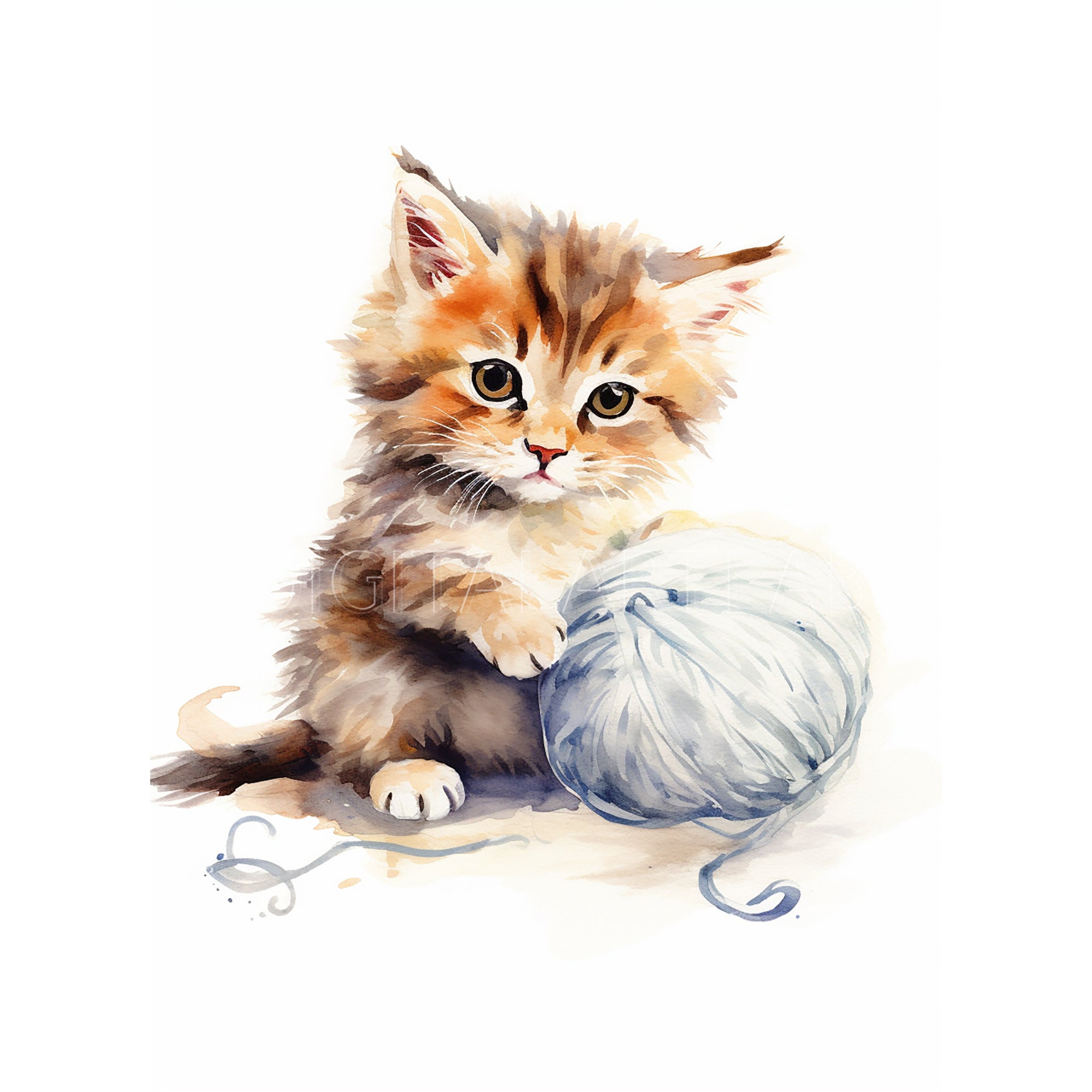 10 Cute Kitten Clipart, Lovely Cats, Animal Prints, Digital Clipart ...