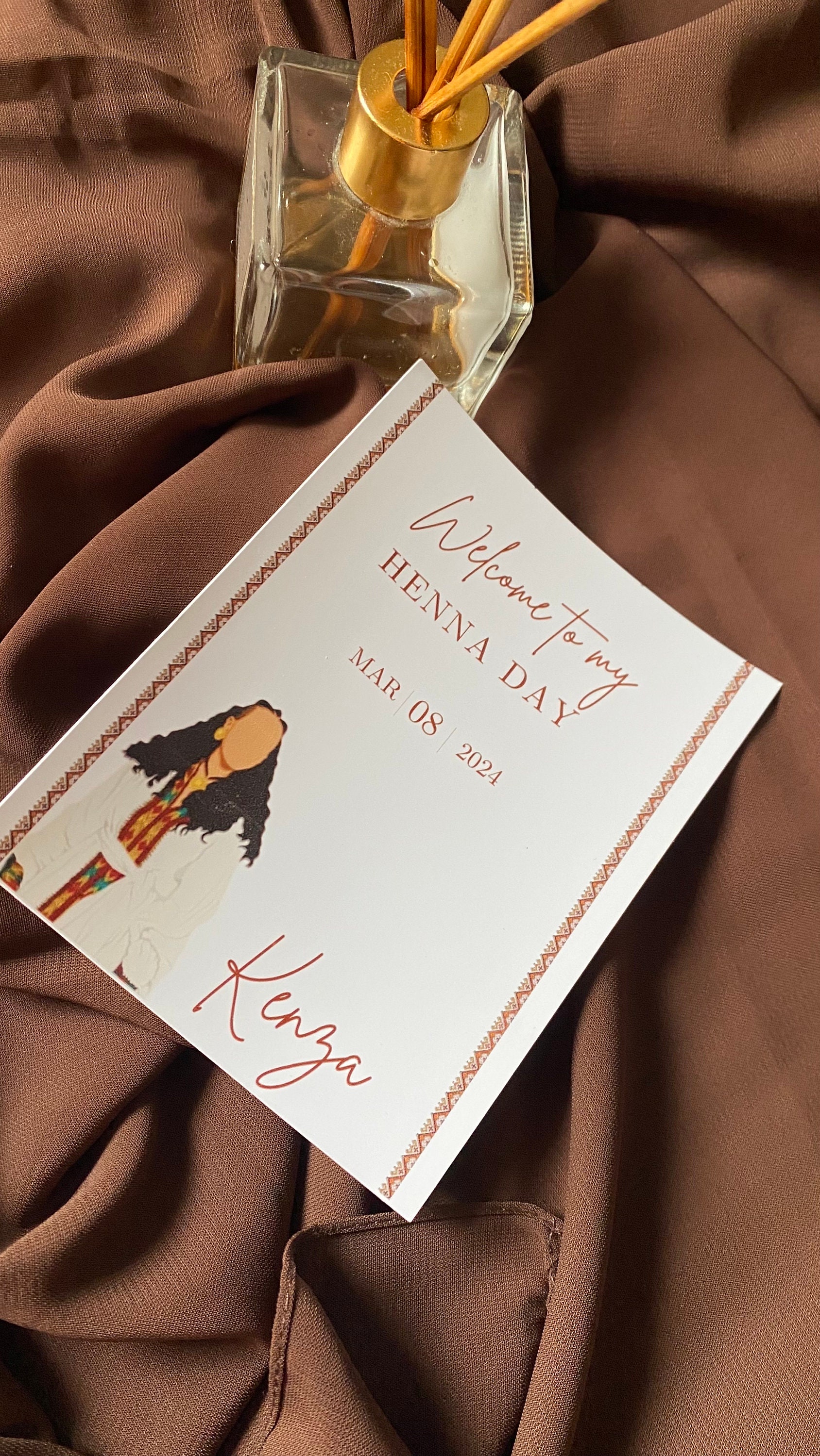 Carte de chocolat personnalisée thème henna Henné, évènement henna day ...