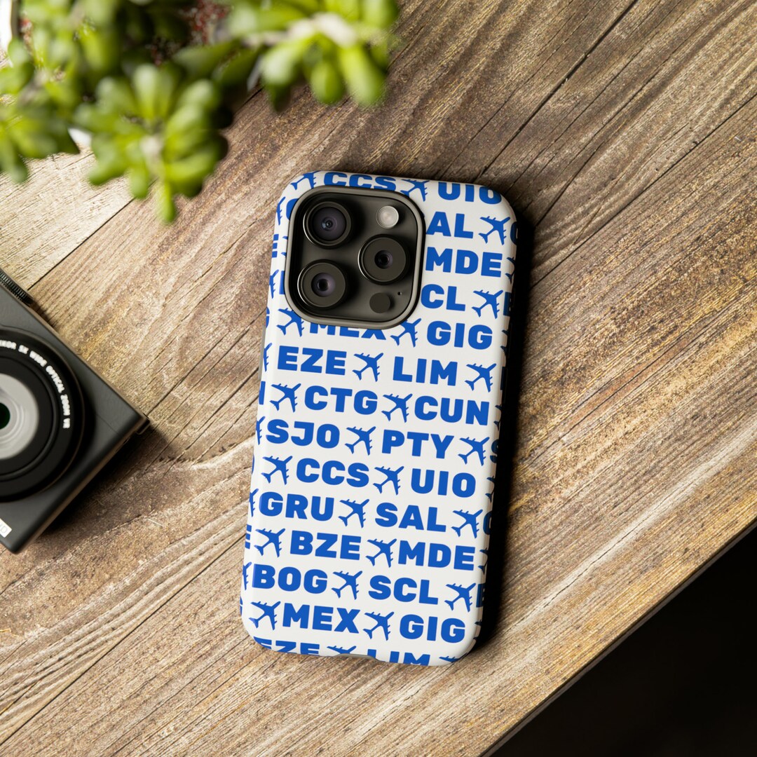 South & Central America Airport Codes Phone Case Blue Apple, Android ...