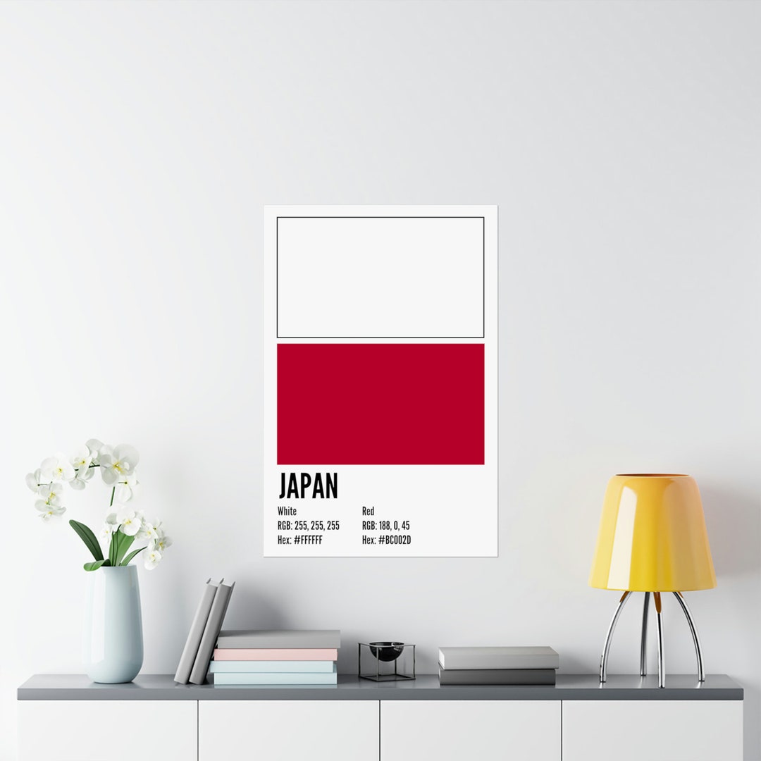 Japan Flag Colors Modern Pantone-inspired Poster - Etsy