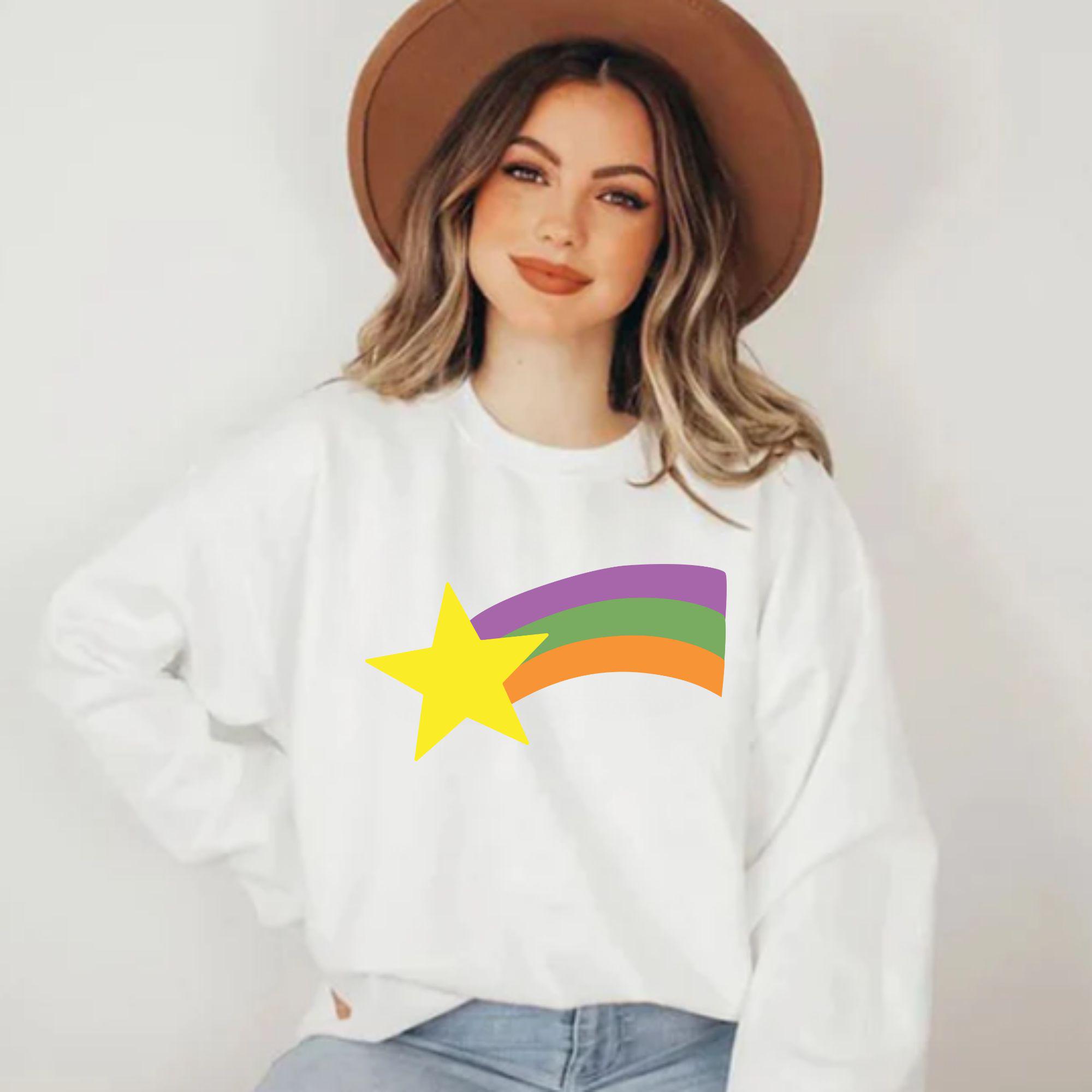 Mabel Rainbow Star Sweatshirt | Mabel Sweater for Cartoon Fans Colorful ...