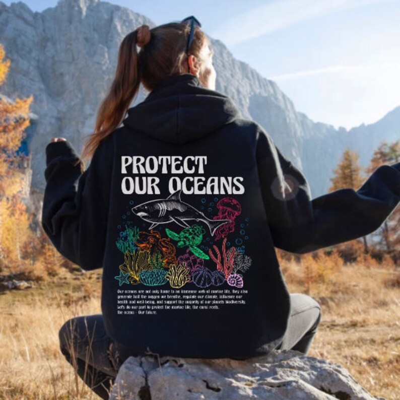 Protect Our Oceans Hoodie | Shark Hoodie | Save the Ocean | Respect the ...