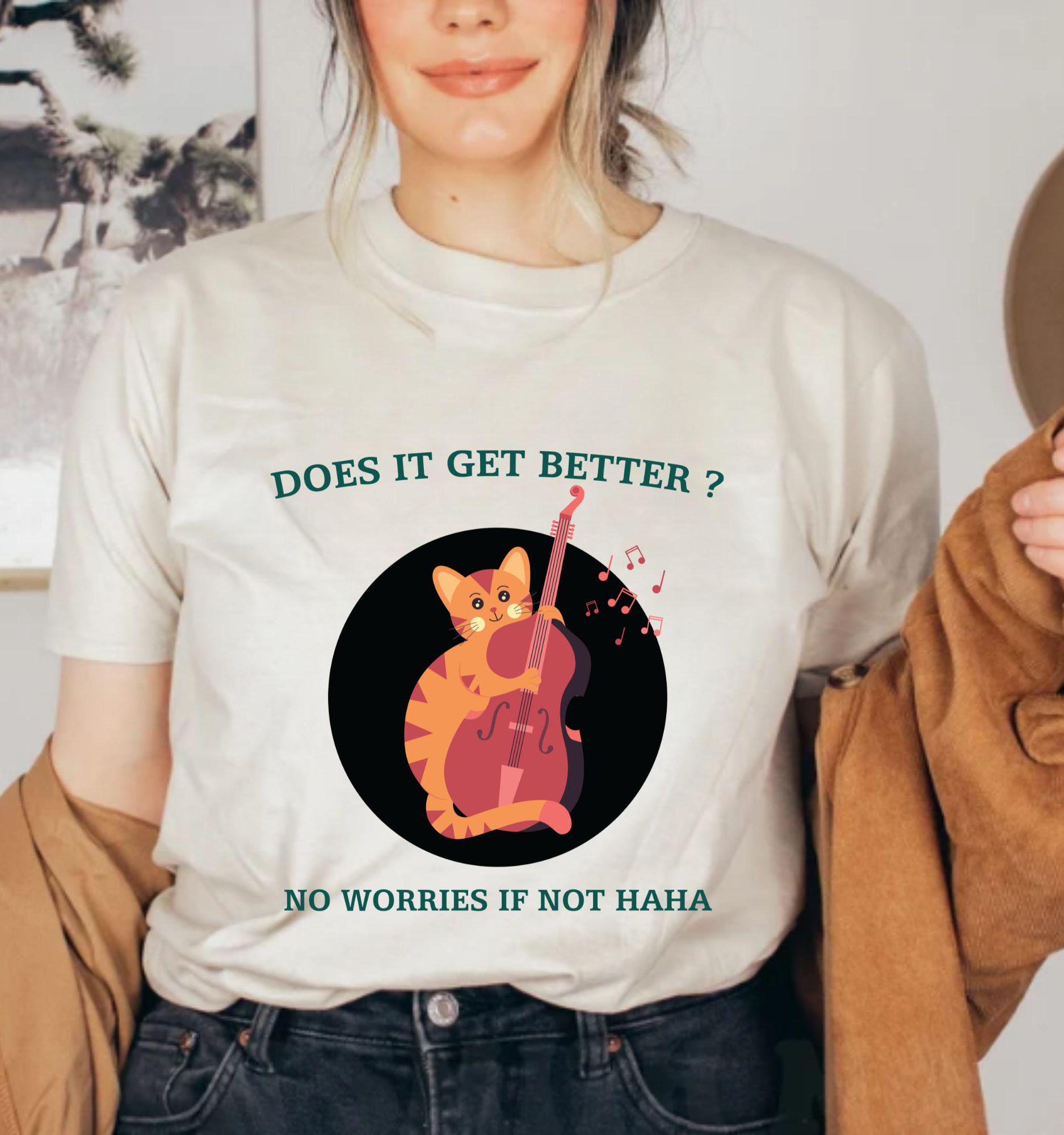 Does It Get Better? Vintage Drawing Meme T Shirt | Funny Cottage Core ...