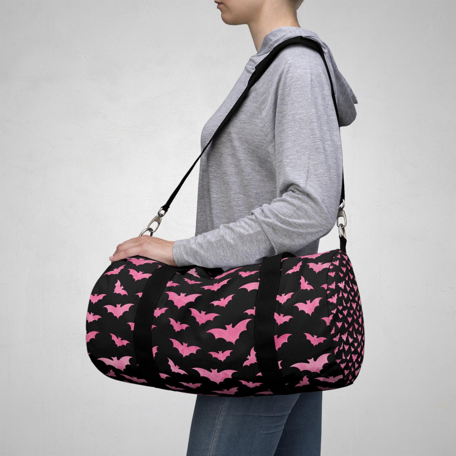 Pink Bats Goth Duffel Bag | Kawaii Gothic Gym Bag - Etsy