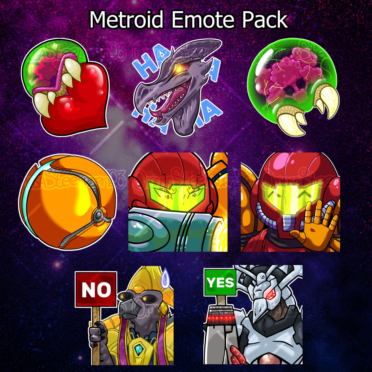 Metroid Emote / Sticker Set - Etsy