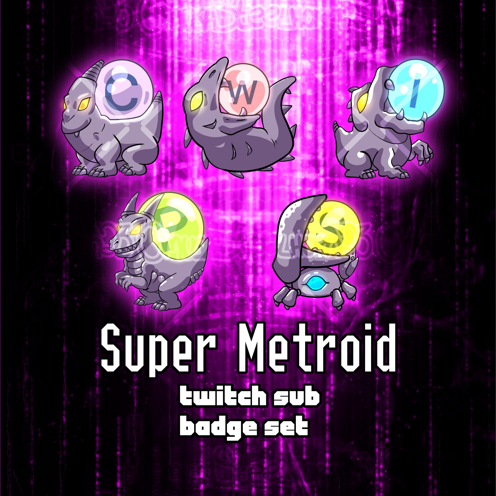 Super Metroid Beams Twitch Sub Badge Set - Etsy