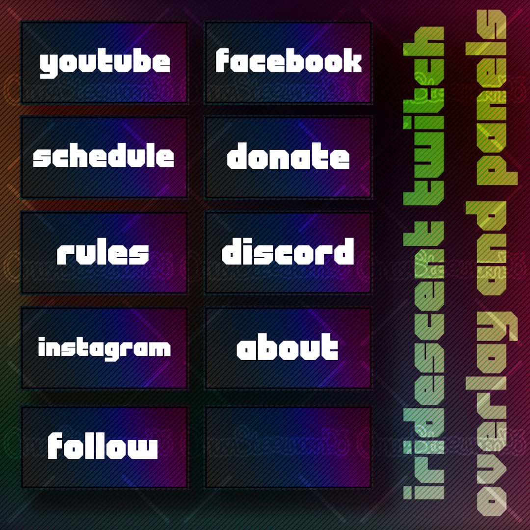 CRT Game Twitch Overlay - Iridescent - Etsy
