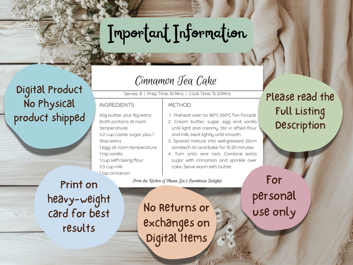 Editable Recipe Card Template, DIY Recipe Card, Recipe Card Template ...