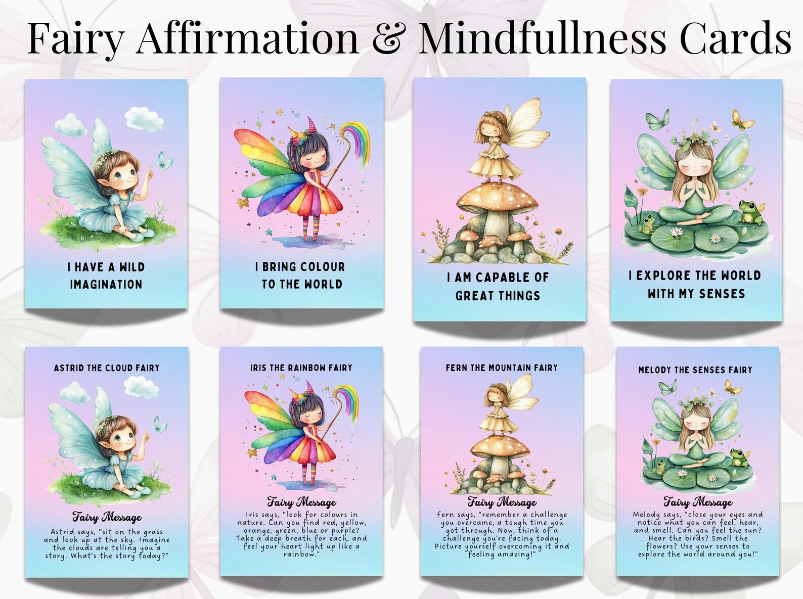 Fairy Affirmation Cards, Kids Affirmation Flash Card Pack, Nature ...