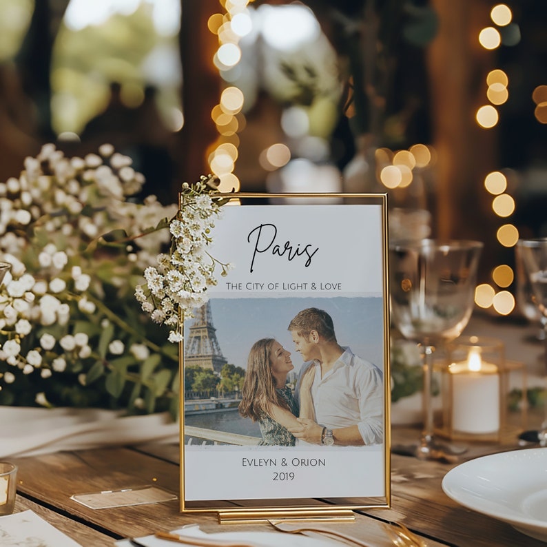 Photo Table Names Template, Destination Table Names, Travel Theme Table ...