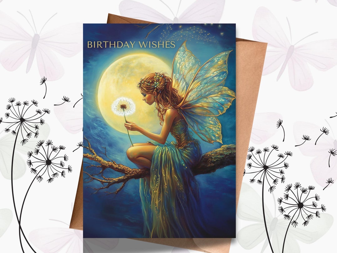 Editable Fairy Birthday Card, Fairy Birthday Card, Girl Birthday Card ...