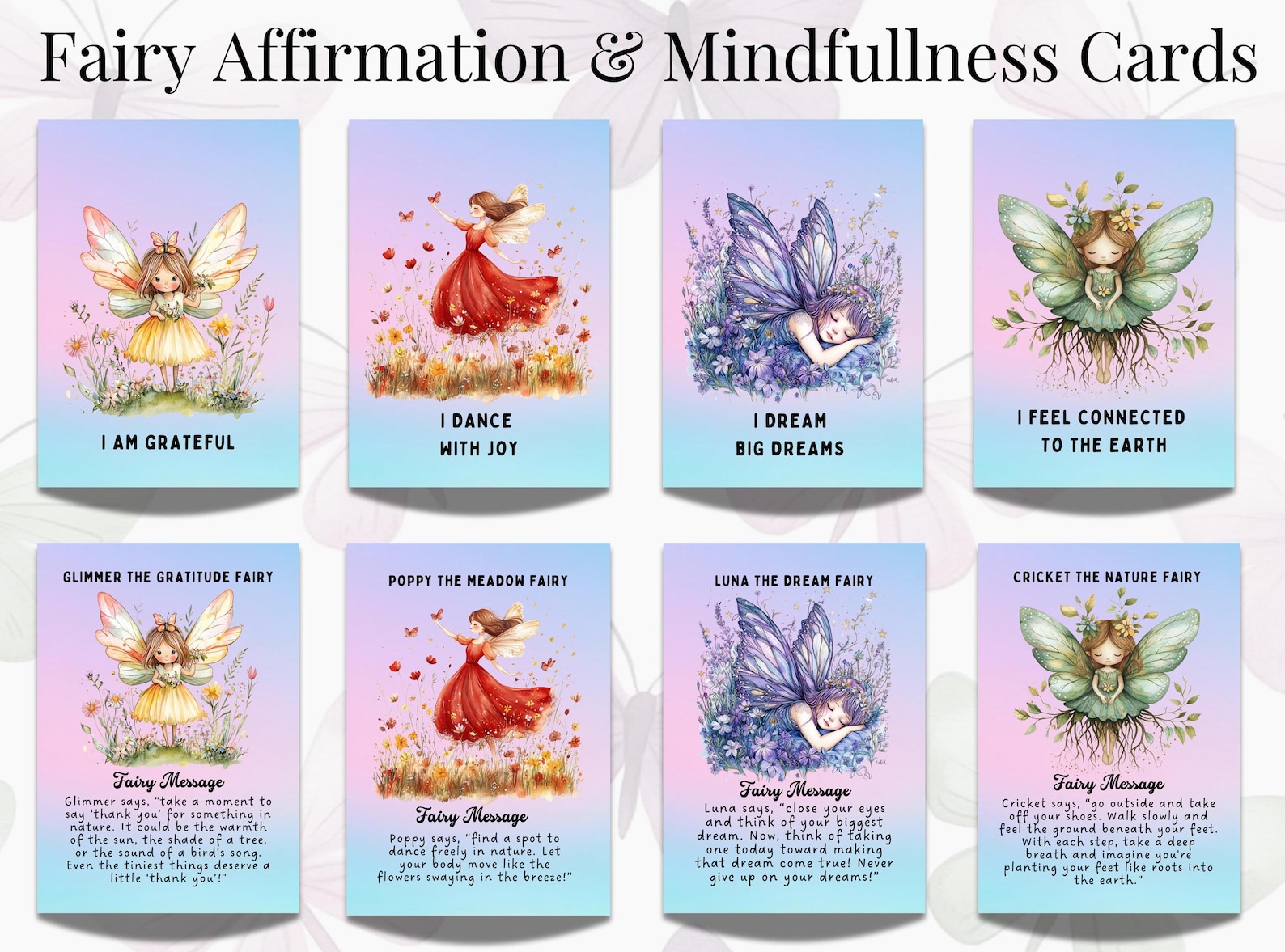 Fairy Affirmation Cards, Kids Affirmation Flash Card Pack, Nature ...