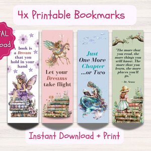 Stacked Books Printable Bookmarks for Book Lovers, Bookmarks Girls ...