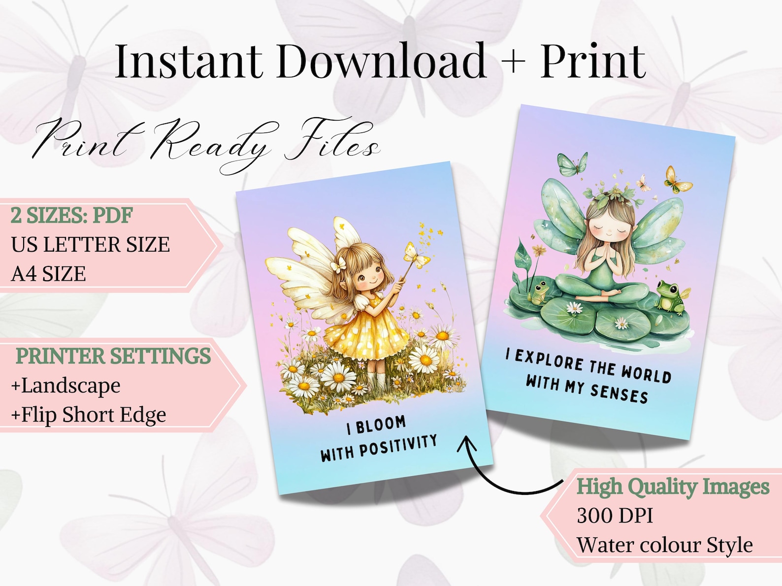 Fairy Affirmation Cards, Kids Affirmation Flash Card Pack, Nature ...