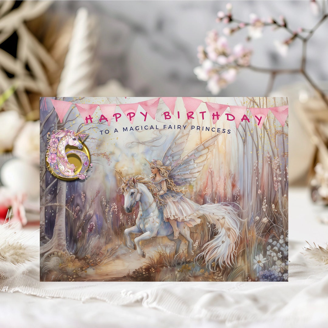 Fairy Birthday Card, Editable Fairy Birthday Card, Girl Birthday Card ...
