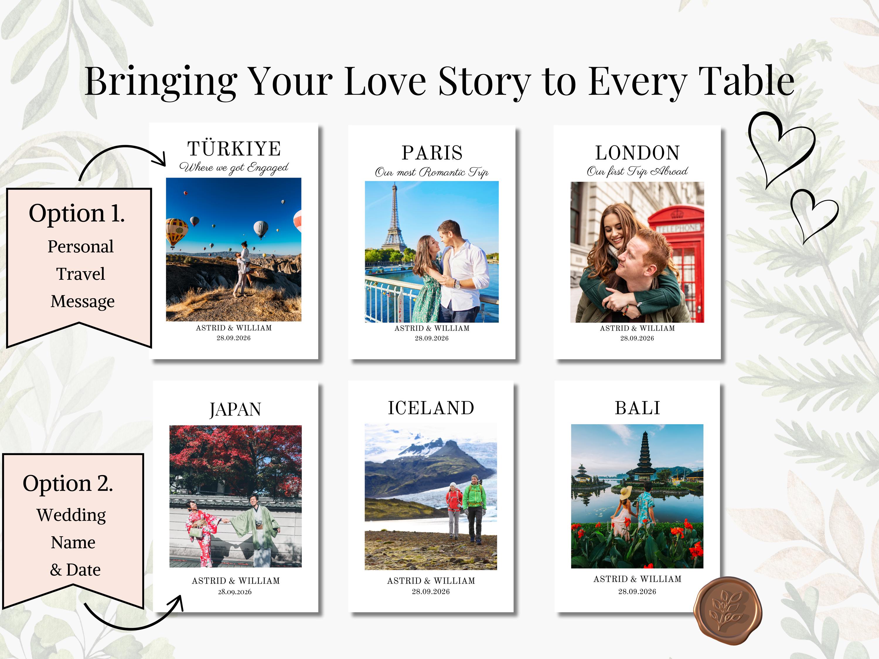 Photo Table Names Template, Destination Table Names, Travel Theme Table ...