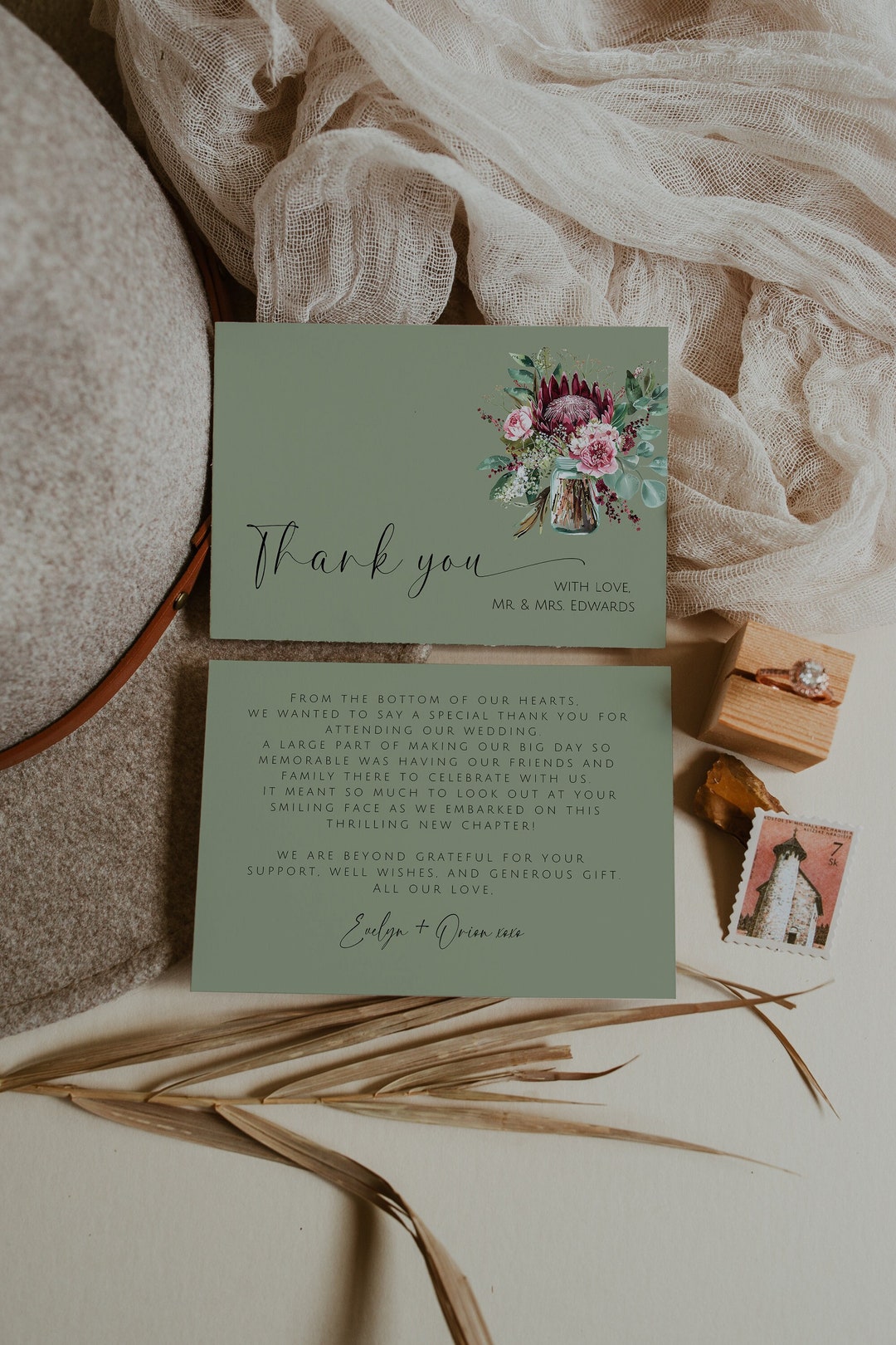 Protea Wedding Invitation Template, Floral Elegant Wedding Invite ...