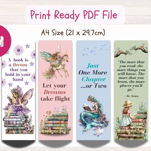 Stacked Books Printable Bookmarks for Book Lovers, Bookmarks Girls ...