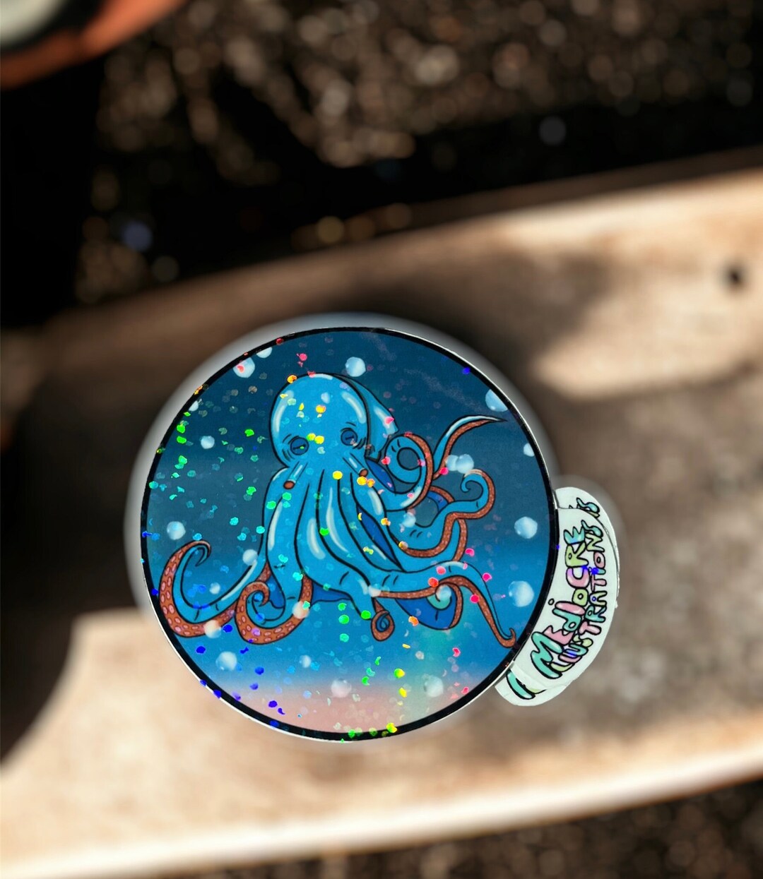 Waterproof Octopus Holographic Sticker-easy Peel - Etsy