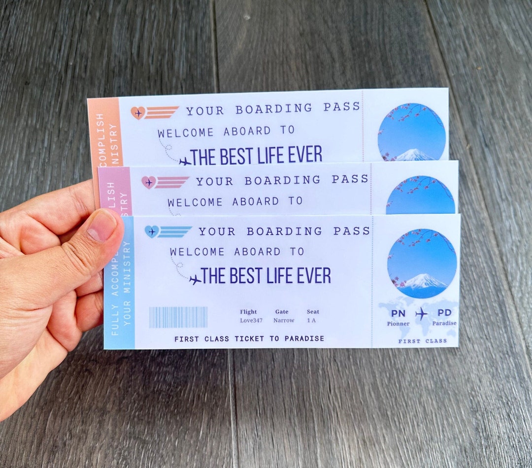 Boarding Pass Card, JW Best Life Ever Cards, JW Gift Ideas, Baptism ...