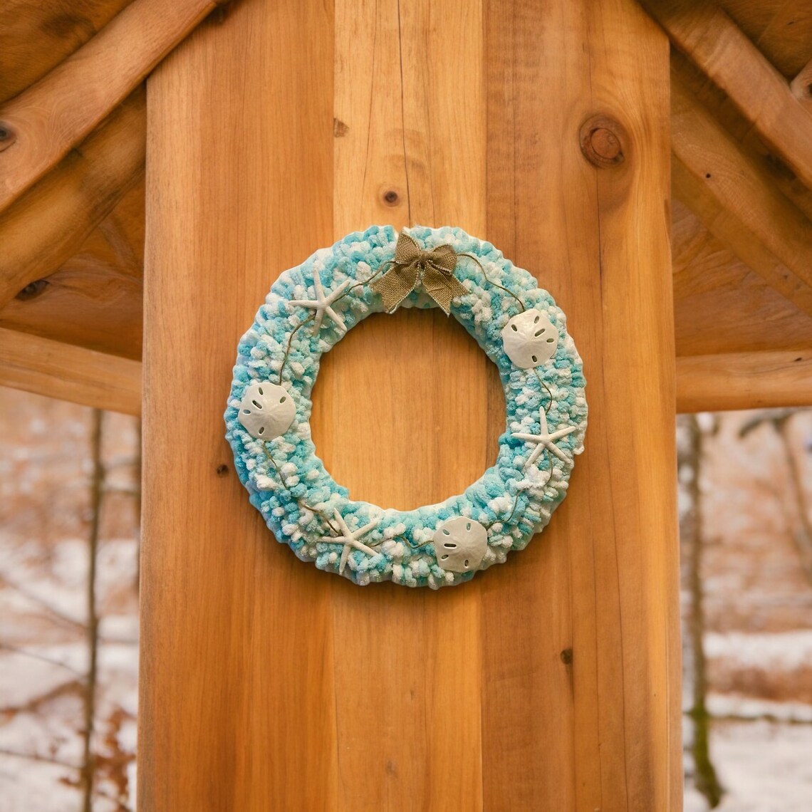 Crochet Loop Yarn in White and Blue Wreath - Etsy