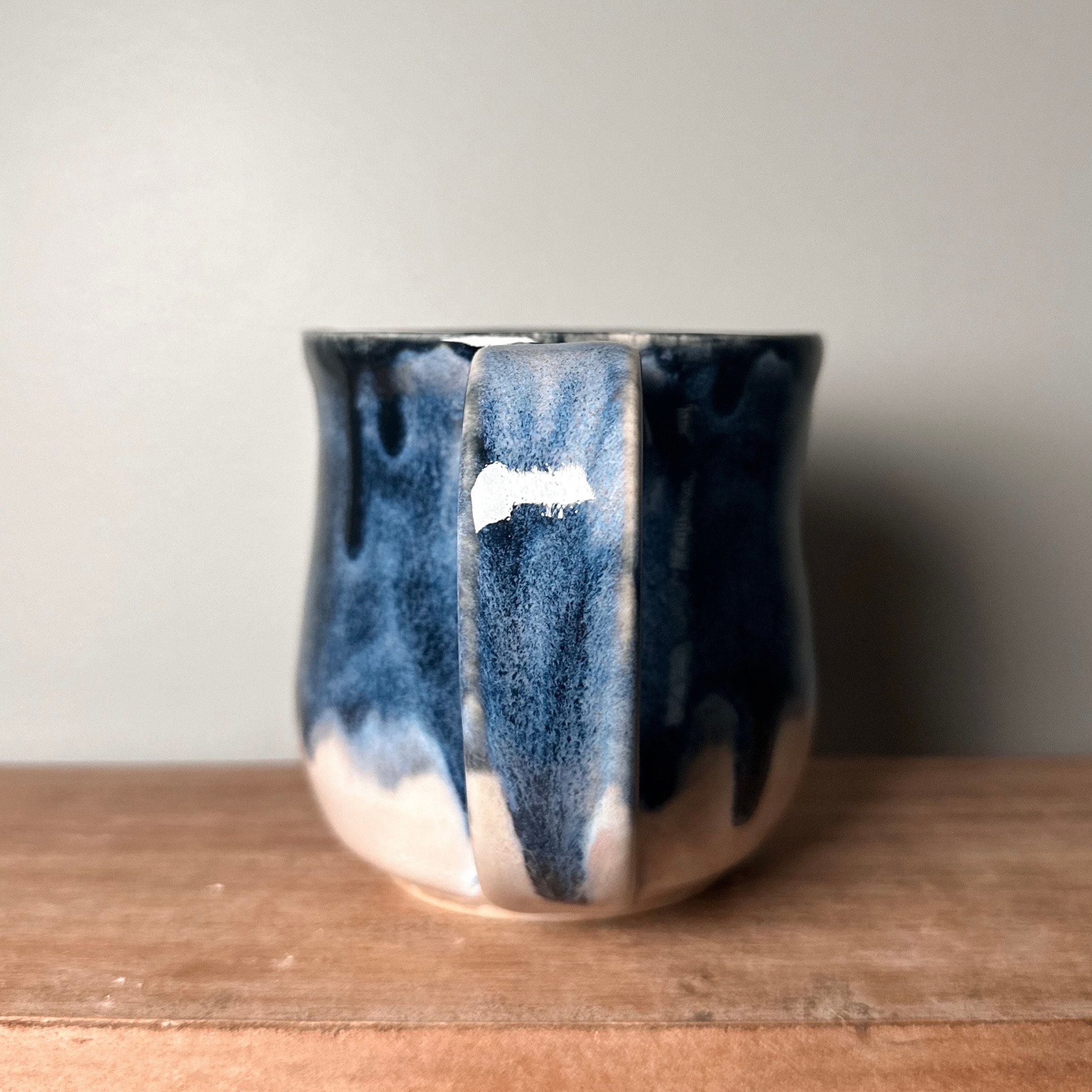Navy Blue Ceramic Mug Handmade Pottery 11oz - Etsy