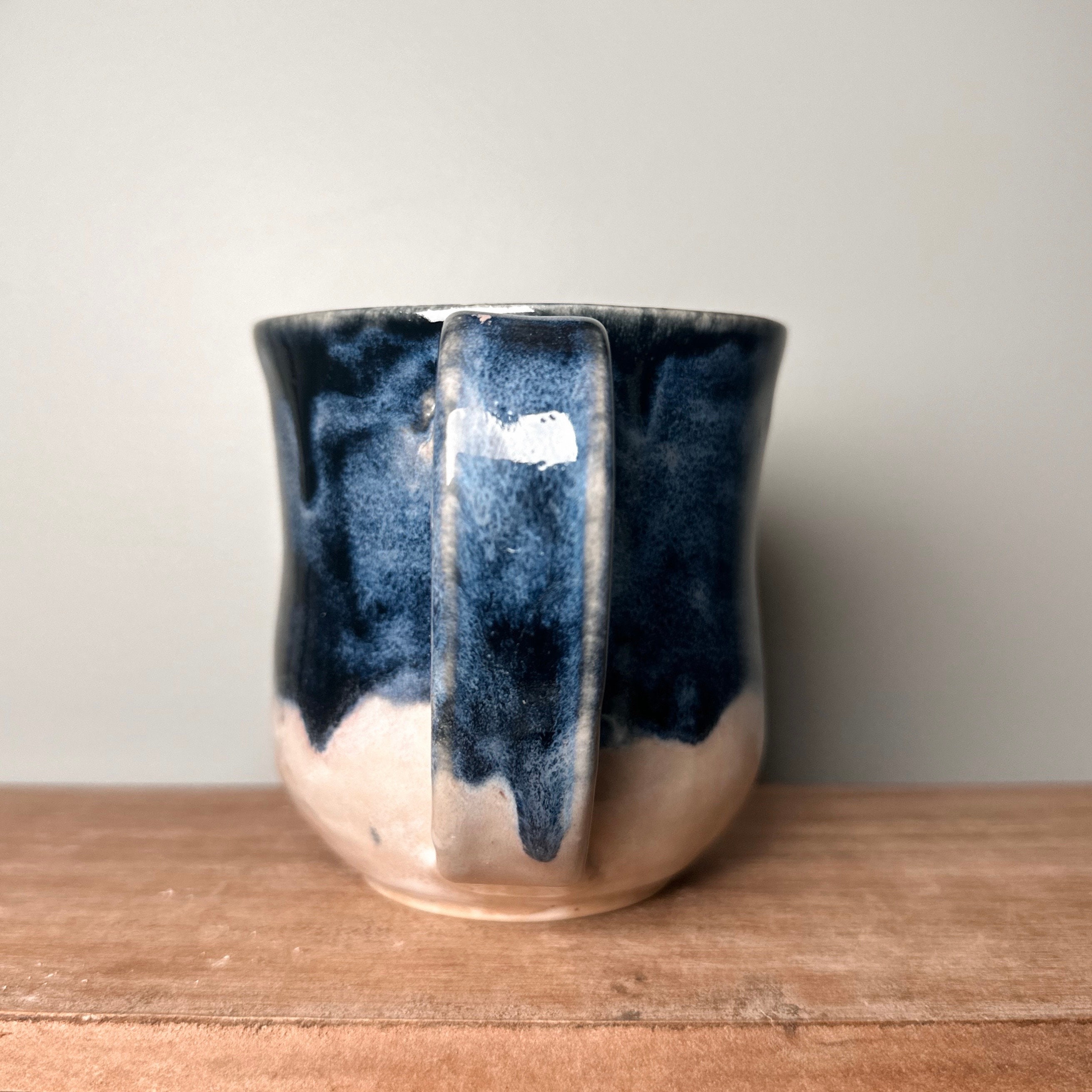 Navy Blue Ceramic Mug Handmade Pottery 11oz - Etsy