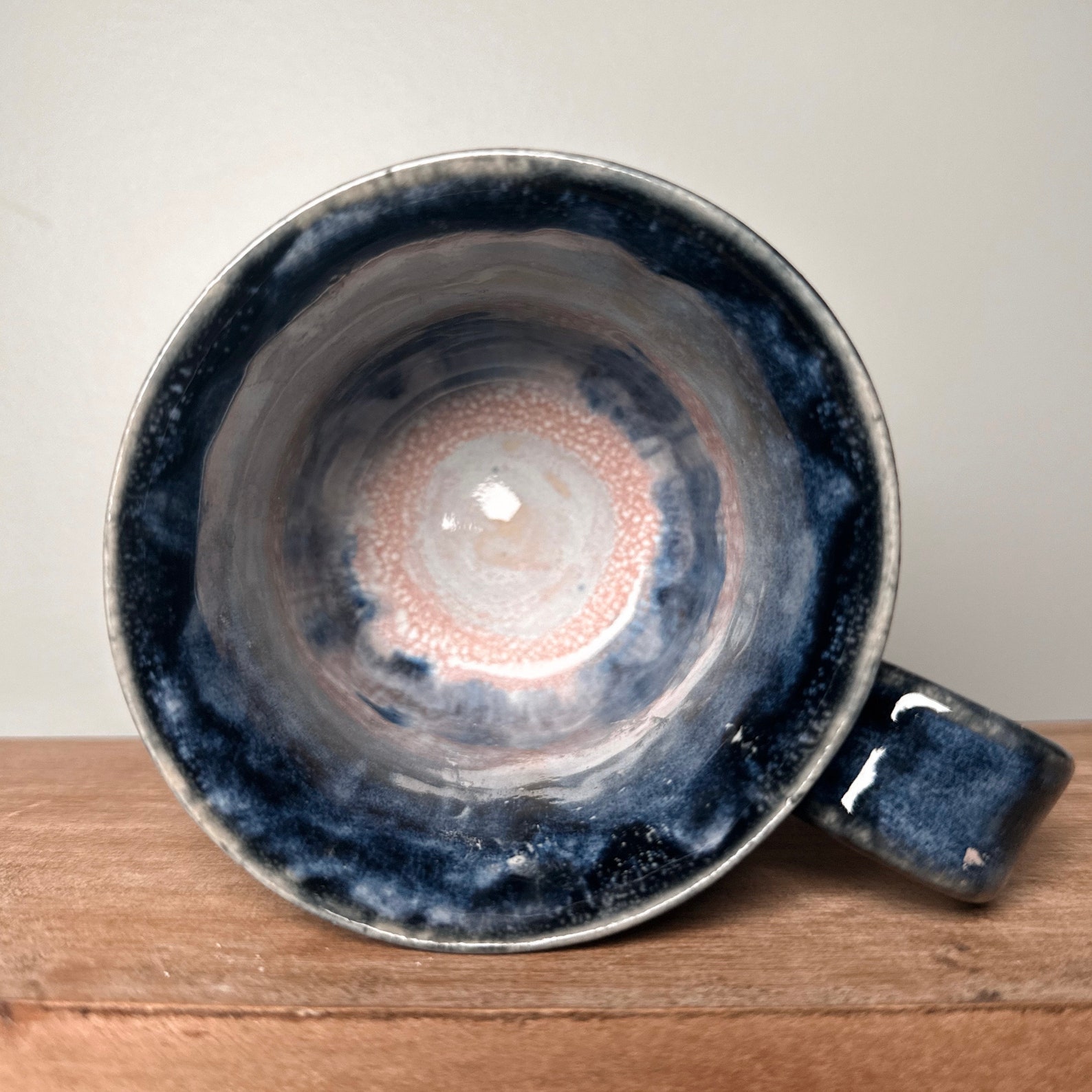Navy Blue Ceramic Mug Handmade Pottery 11oz - Etsy