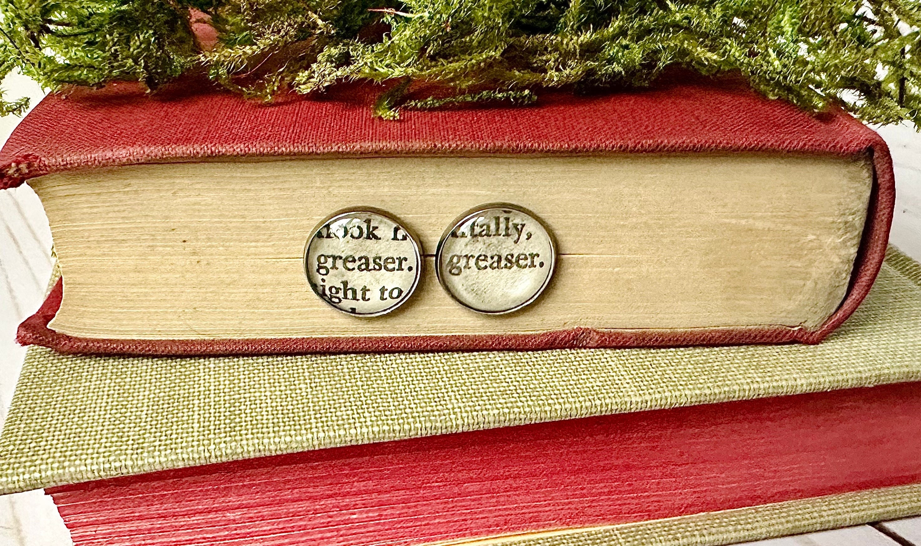 Stainless Steel the Outsiders Greaser Book Page Stud Post Earrings - Etsy