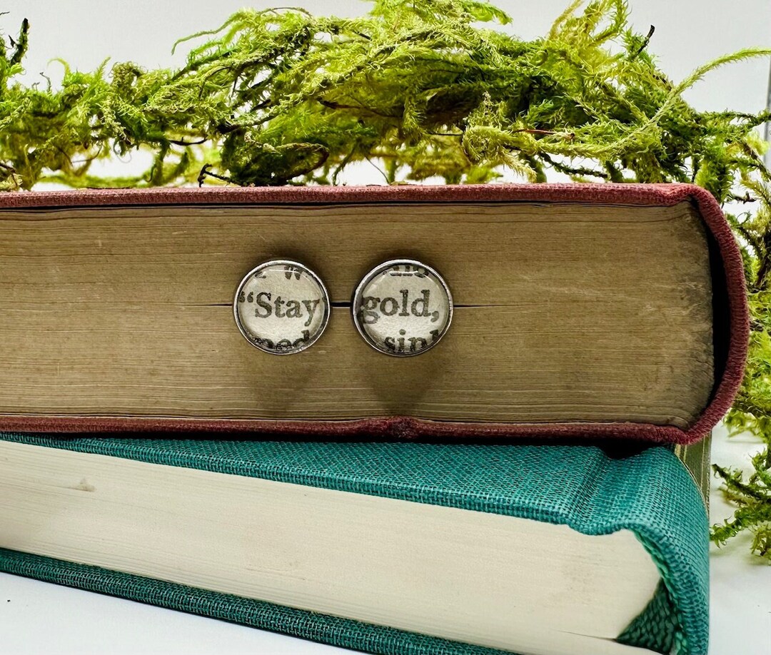 Stainless Steel the Outsiders Stay Gold Book Page Post Earrings - Etsy