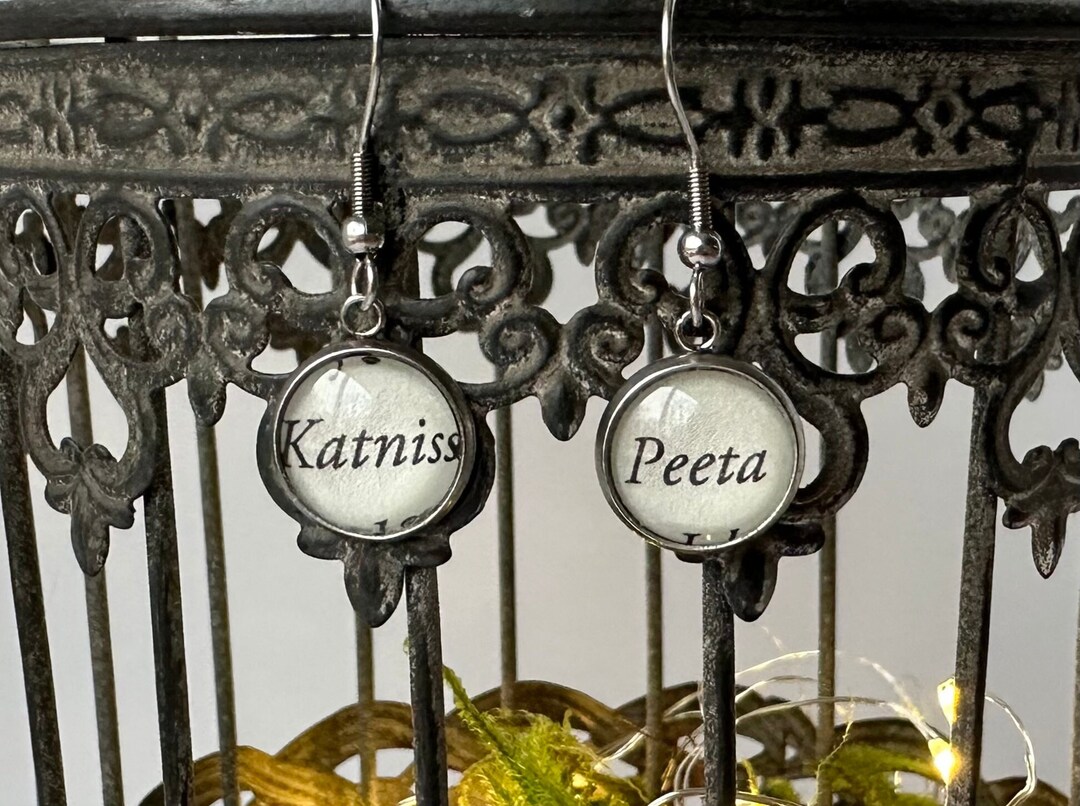 Stainless Steel Hunger Games Katniss Peeta Book Page Dangle Earrings - Etsy
