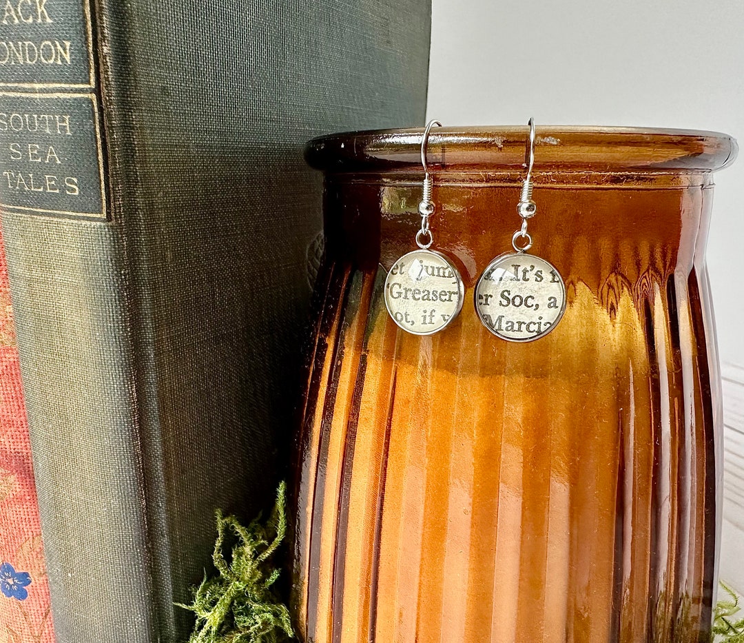 Stainless Steel the Outsiders Greaser Soc Book Page Dangle Earrings - Etsy