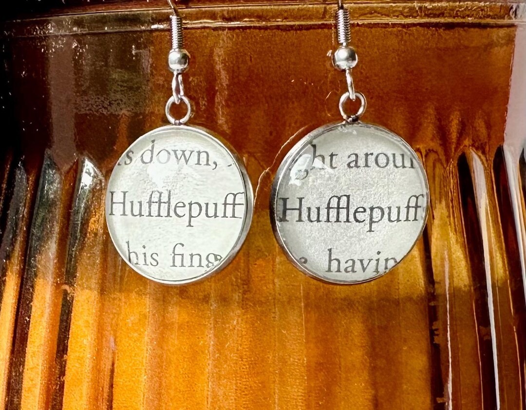 Stainless Steel Harry Potter Hogwarts House Hufflepuff Book Page Dangle ...