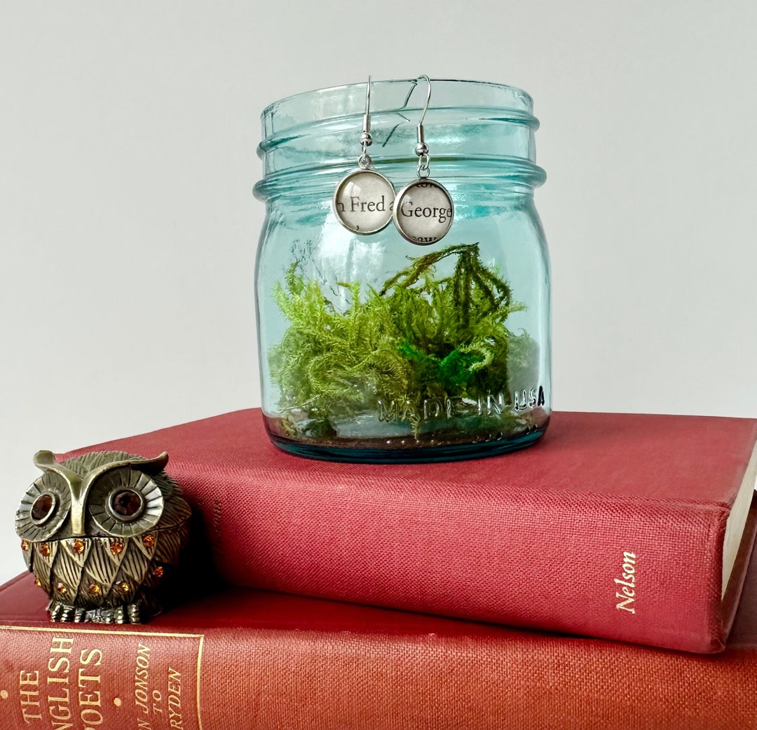 Stainless Steel Harry Potter Fred and George Weasley Book Page Dangle ...