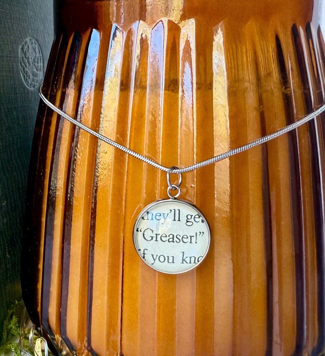 Stainless Steel the Outsiders Greaser Book Page Pendant Necklace - Etsy