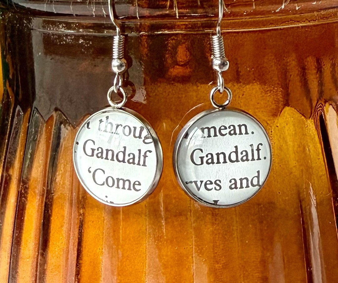 Stainless Steel Lord of the Rings LOTR Gandalf Book Page Dangle ...