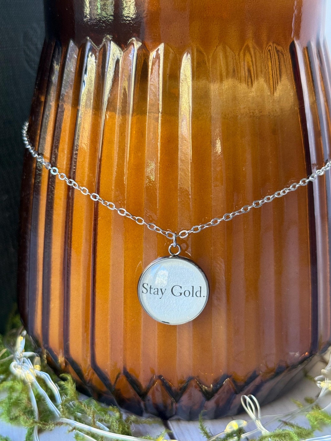 Stainless Steel the Outsiders Stay Gold Book Page Pendant Necklace - Etsy