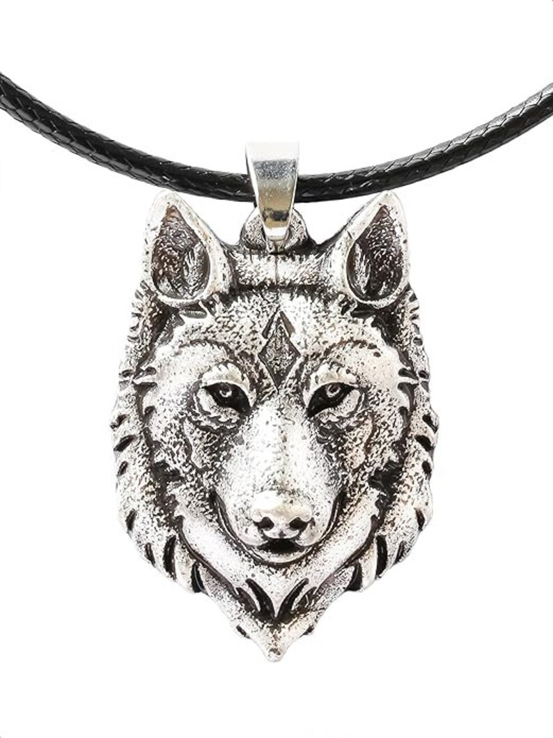Wolf Necklace Alpha Male Wolf Head Pendant Wolf Jewelry Gift for Men ...