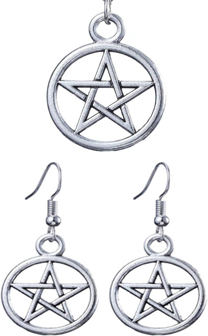 Vintage Round Pentagram Set for Women Gothic Handmade Antiqued Hollow ...