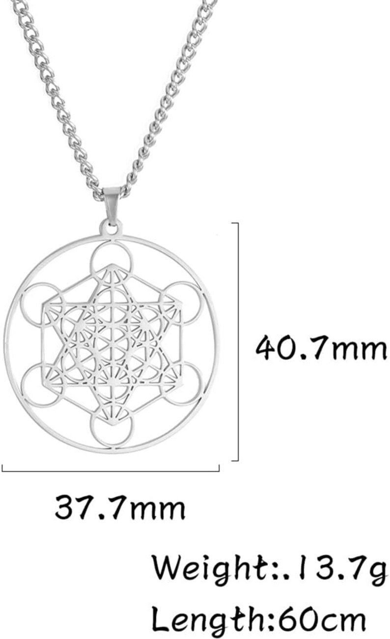 Metatron's Cube Necklace Sacred Archangels King Solomon Seal Angel ...