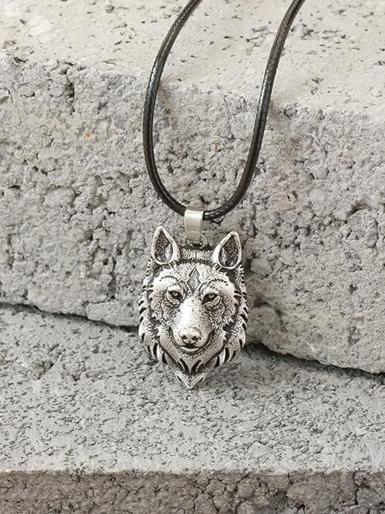 Wolf Necklace Alpha Male Wolf Head Pendant Wolf Jewelry Gift for Men ...