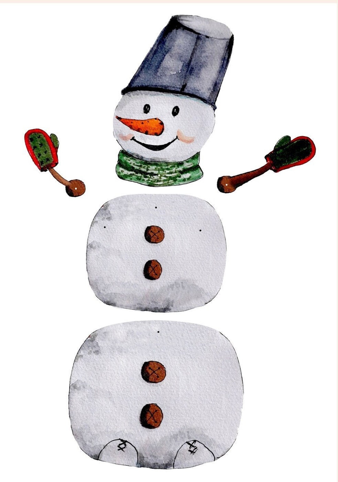 Snowman Paper Puppet - Etsy